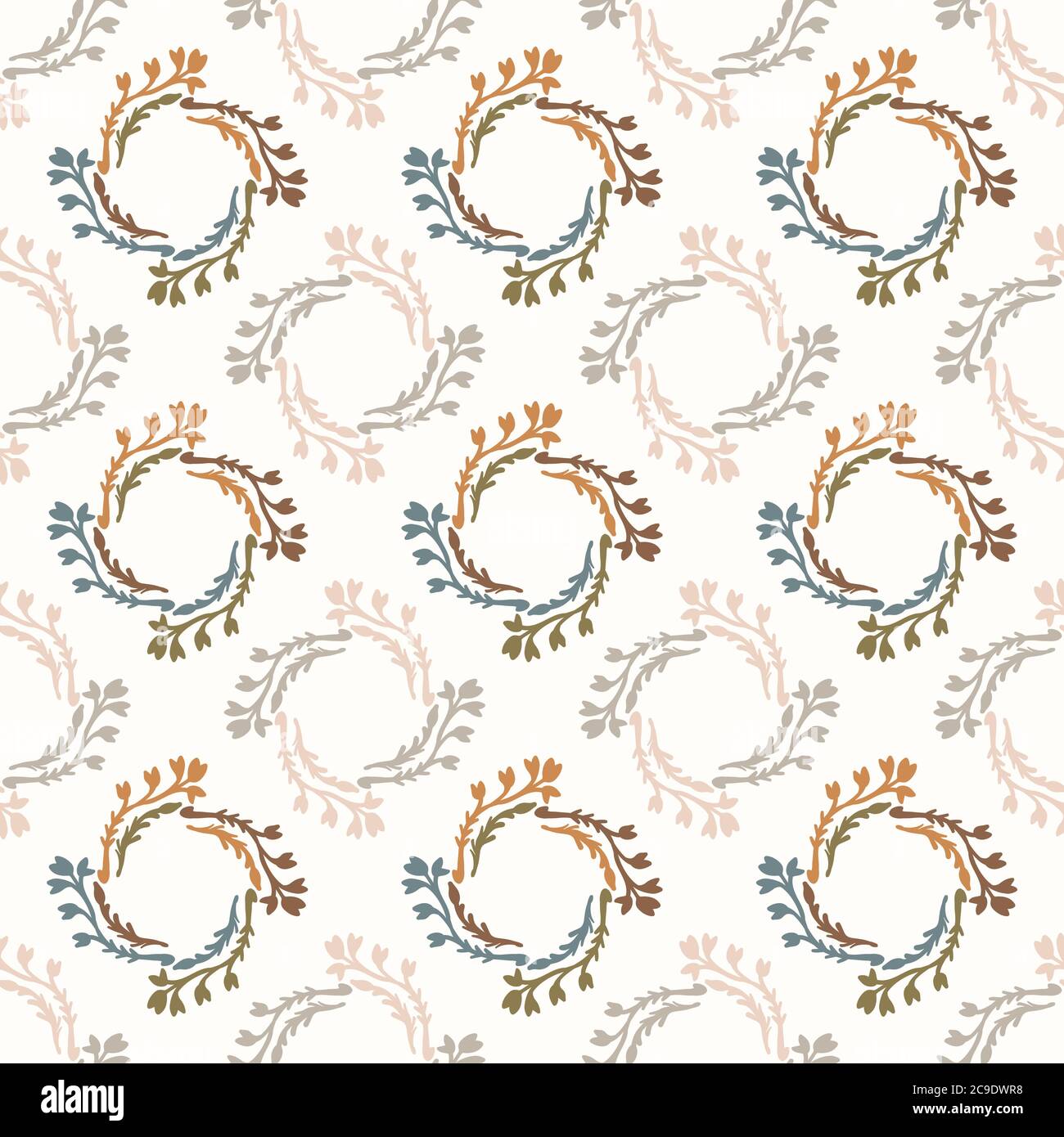 Seamless background leaf wreath gender neutral baby pattern. Simple ...