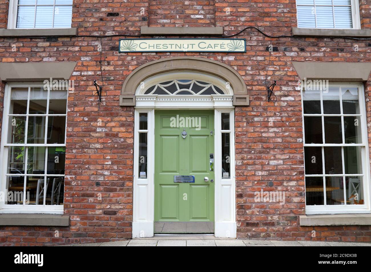 Chestnut Cafe on the High Street at Tarporley in Cheshire Stock Photo ...
