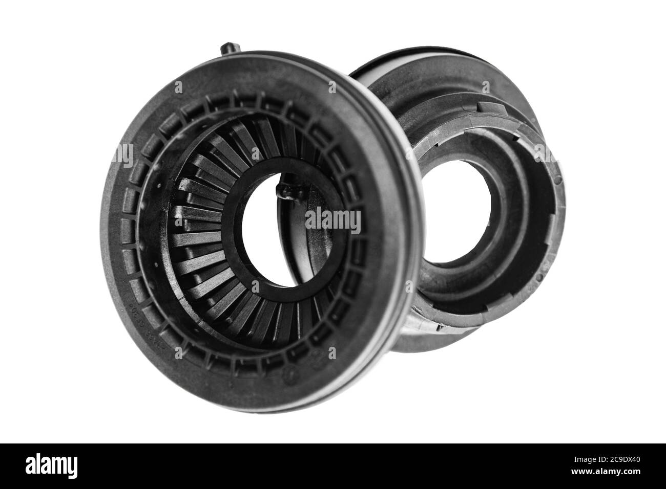 support bearings of the front shock absorbers of the car on a white ...