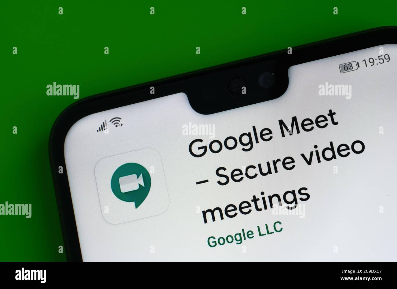 Stone / United Kingdom - July 30 2020: Google Meet app seen on the ...