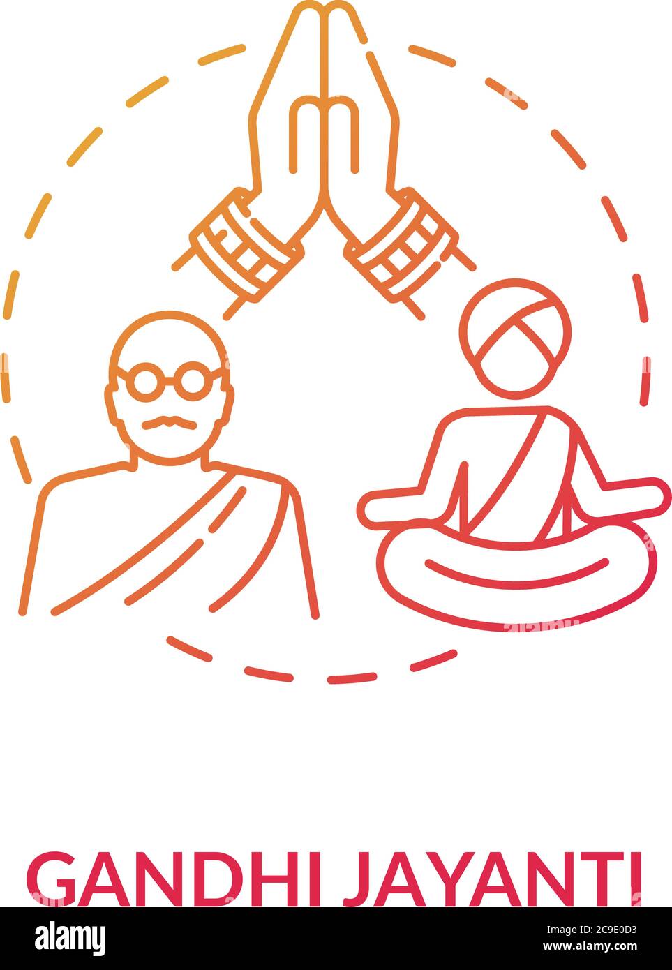Gandhi jayanti concept icon. Indian holiday, Mahatma Gandhi ...