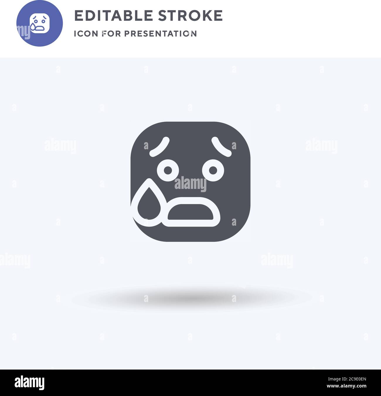 Fear icon vector, filled flat sign, solid pictogram isolated on white ...