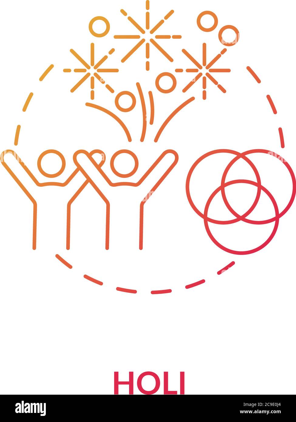 Holi concept icon. National indian holiday, traditional hindu festival ...