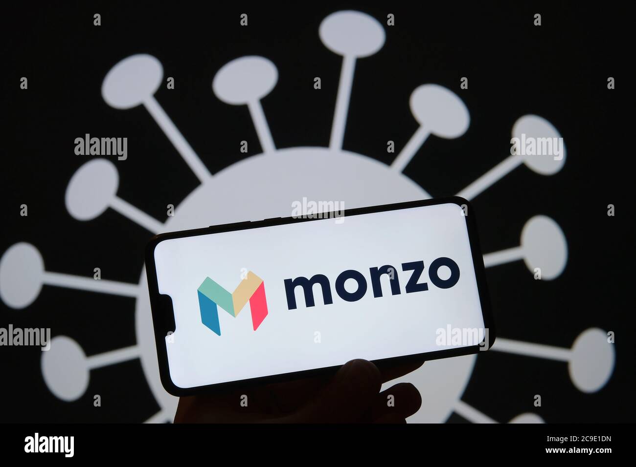 Stone / United Kingdom - July 30 2020: silhouette of smartphone with ...