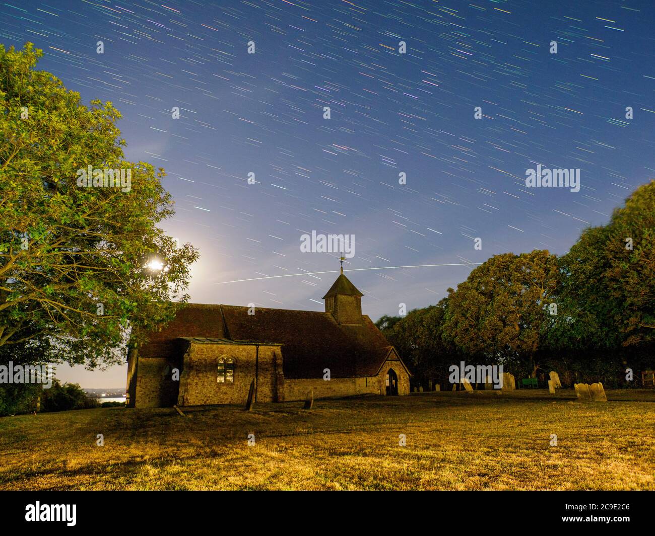 Harty, Kent, UK. 30th July, 2020. The International Space Station seen ...
