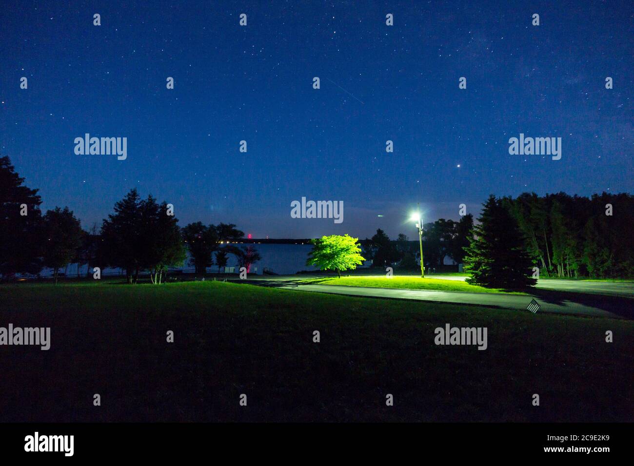 Night Over Elk Lake, Michigan Stock Photo - Alamy
