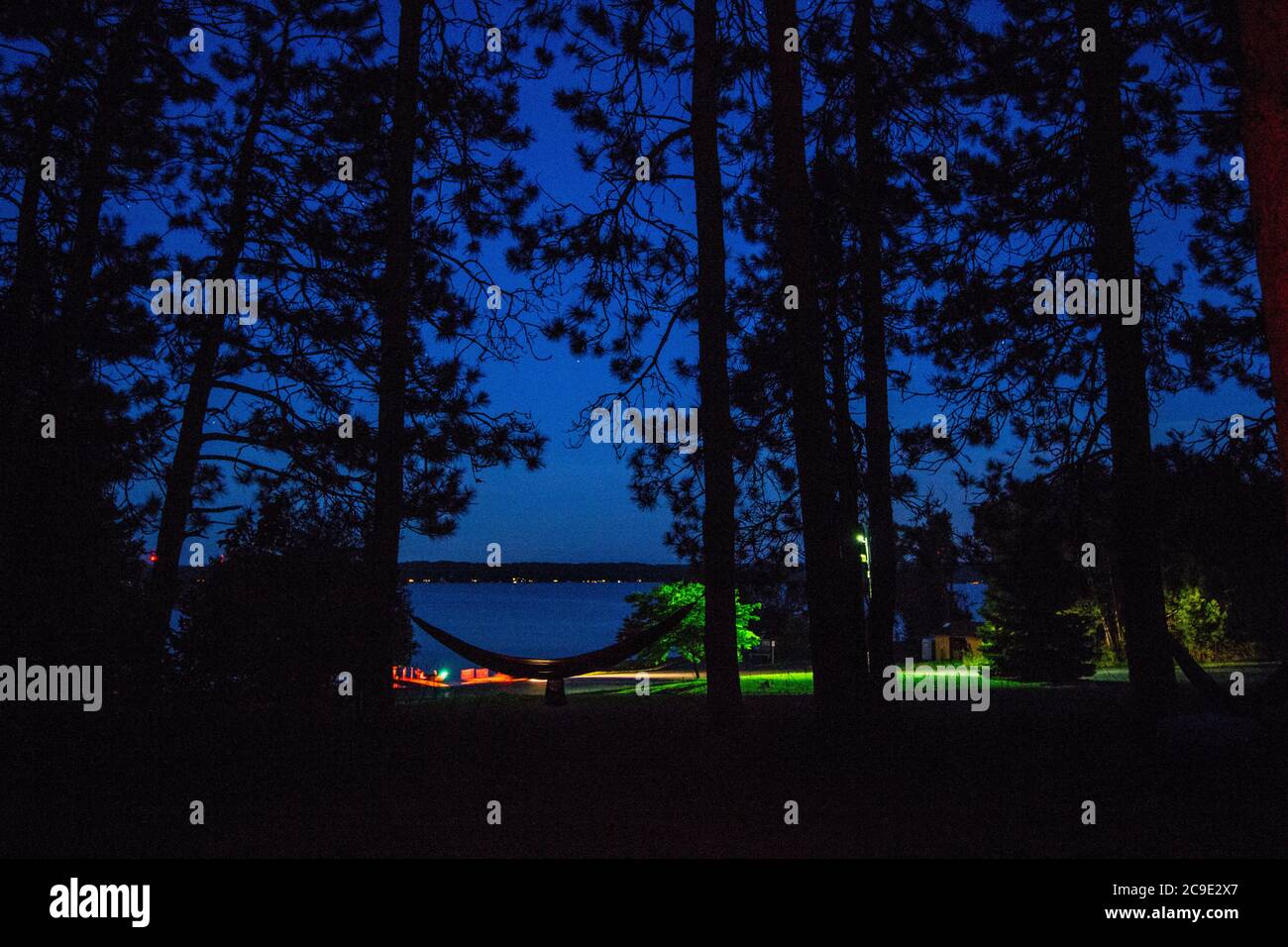 Night Over Elk Lake, Michigan Stock Photo - Alamy