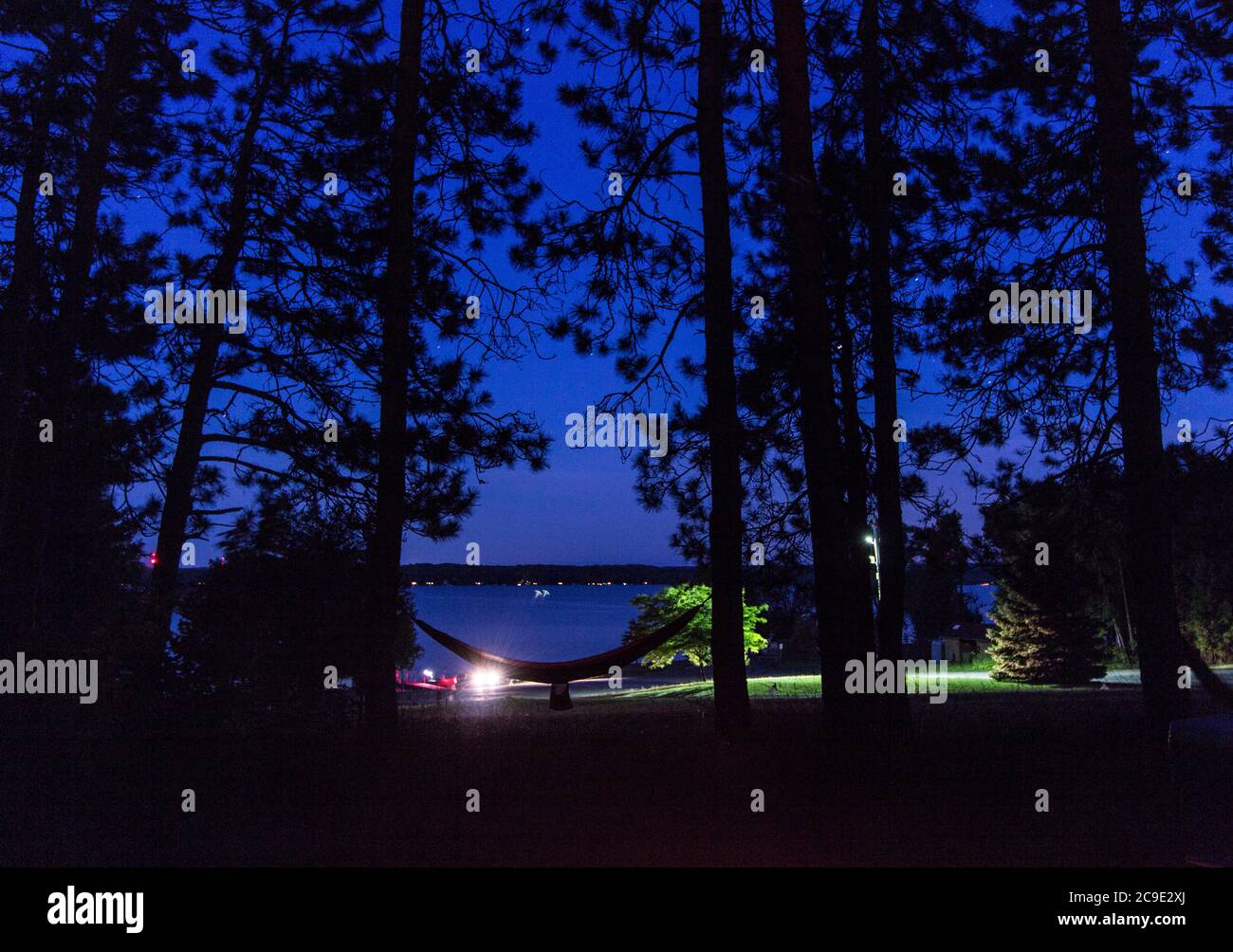 Night Over Elk Lake, Michigan Stock Photo - Alamy