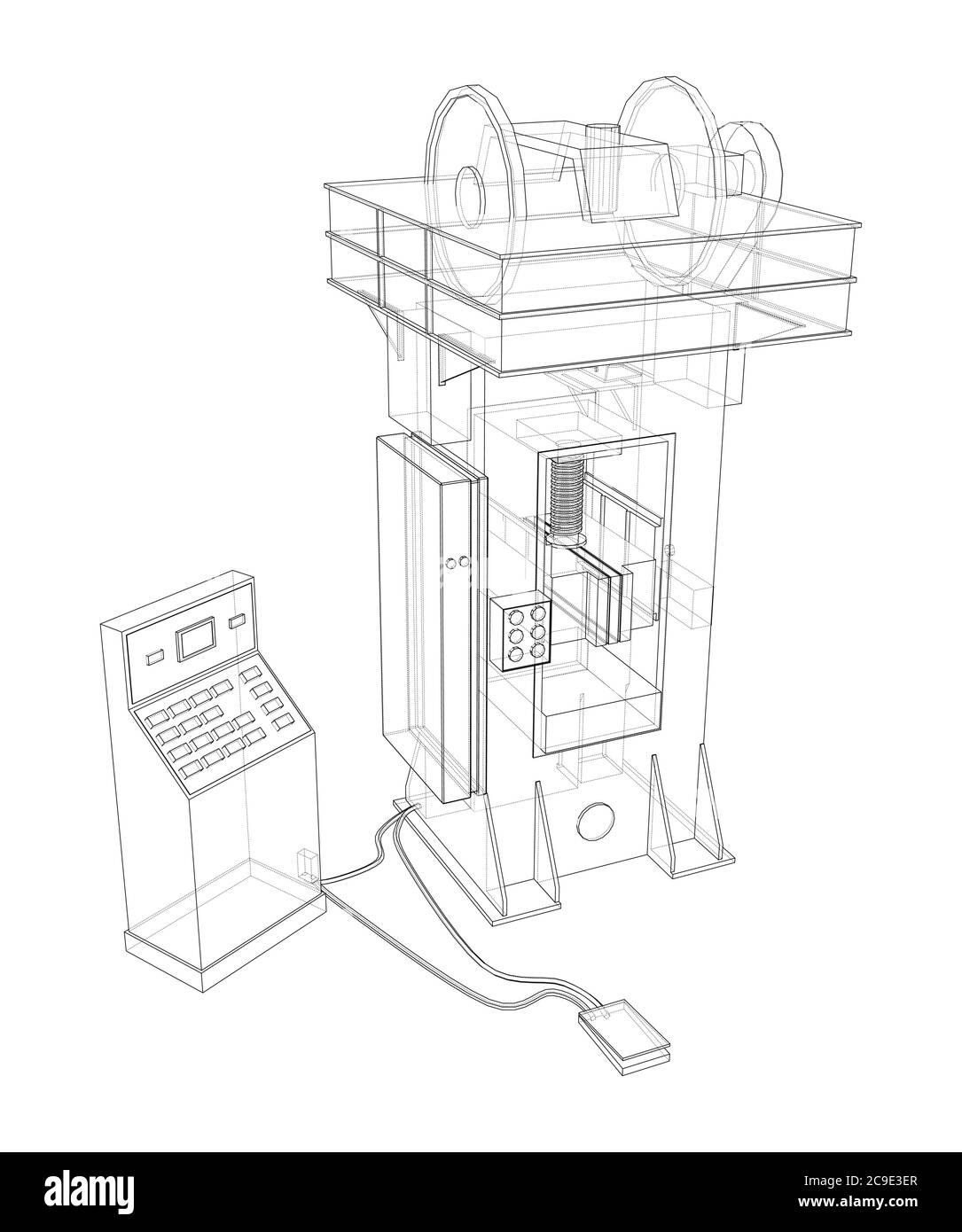 Friction screw press concept outline. Vector Stock Vector Image & Art ...
