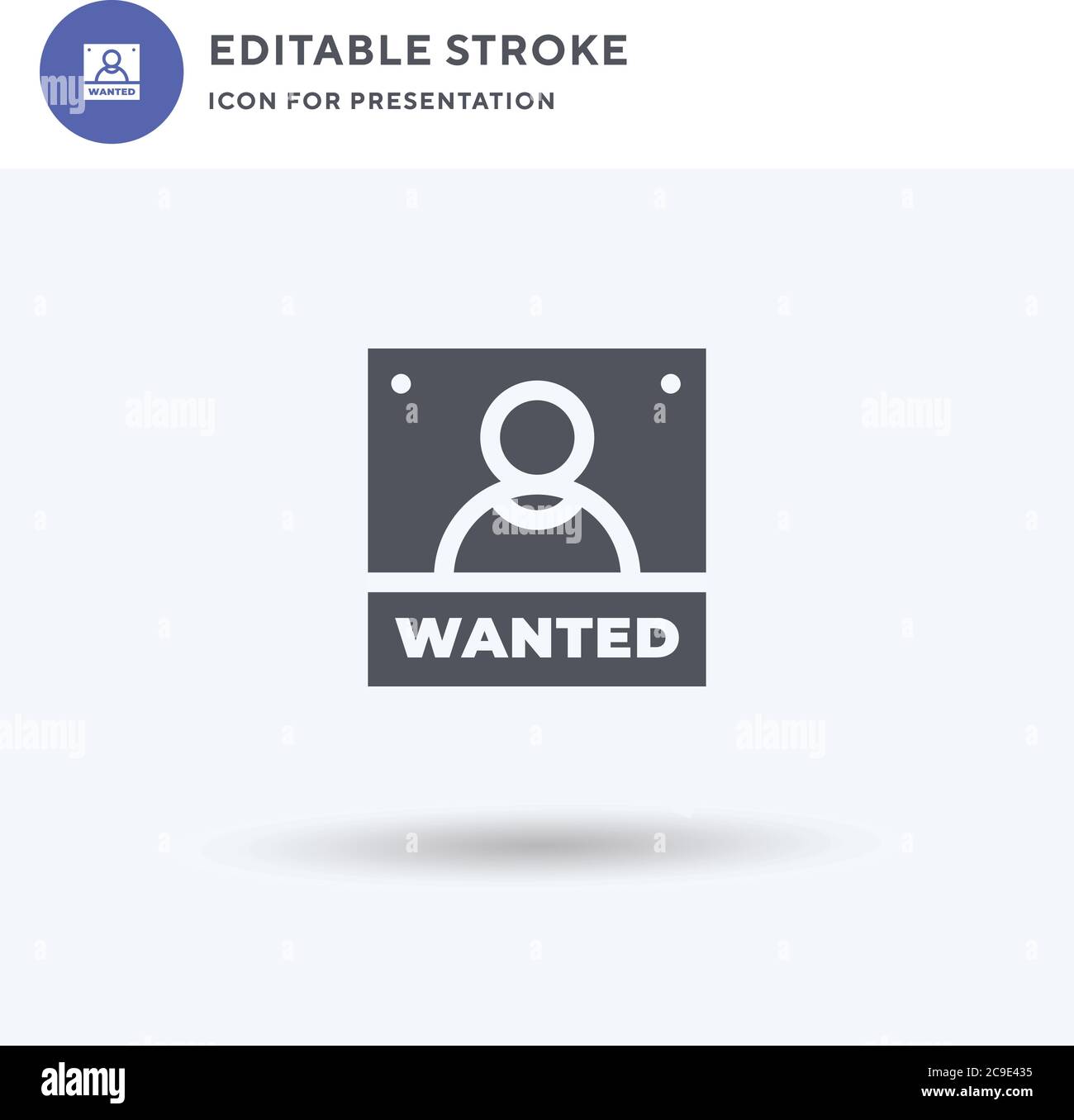 Wanted icon vector, filled flat sign, solid pictogram isolated on white ...