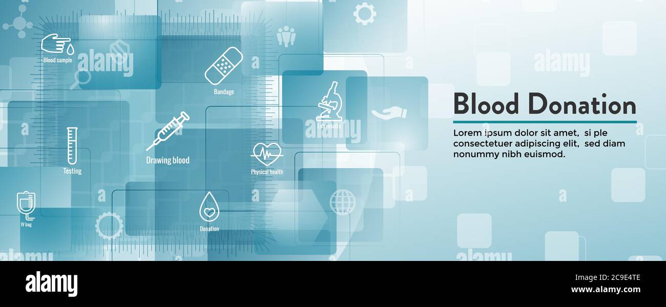 Blood testing work icon set and a web header banner Stock Vector Image ...