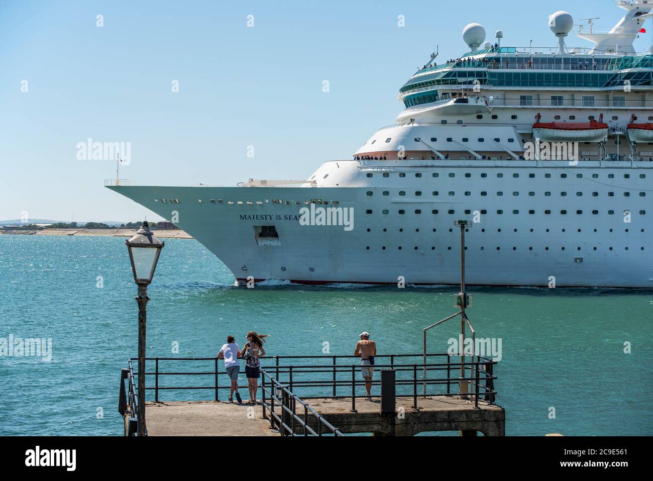The cruise ship MV Majesty of the Seas departing Portsmouth, UK on the ...