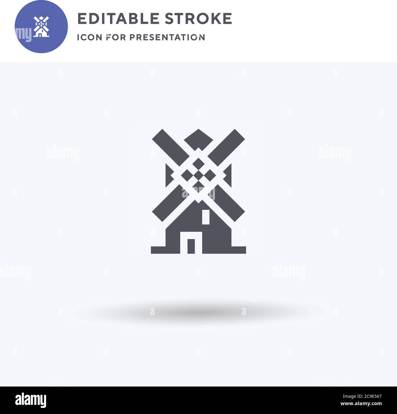 Mill icon vector, filled flat sign, solid pictogram isolated on white ...