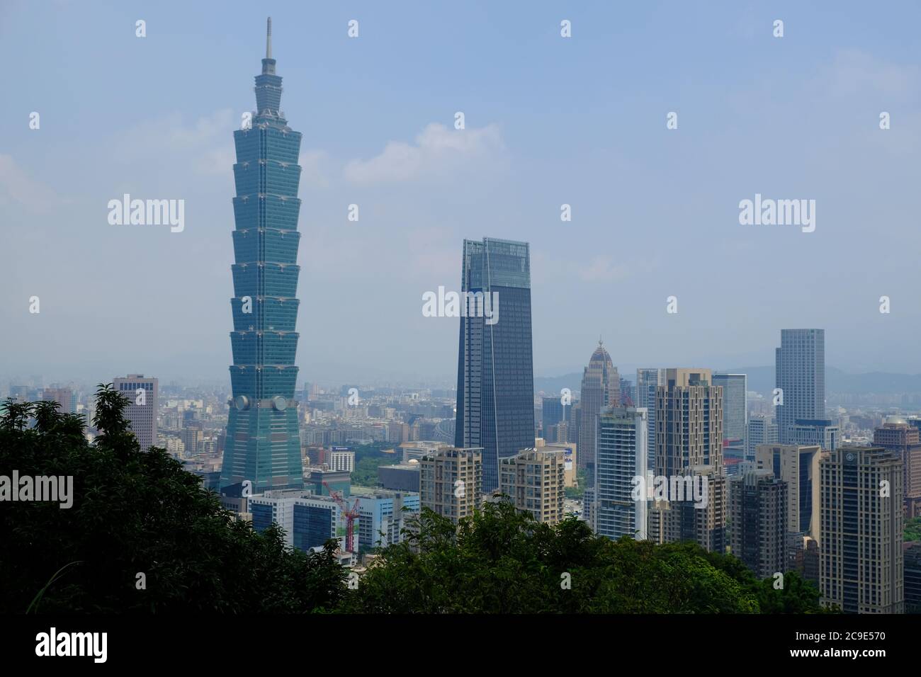 Taipei Taiwan - View from Elephant Mountain to the skyscraper Taipei ...