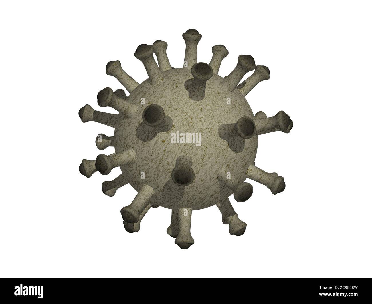 stone CORONA virus illustration having sticky arms around the body with ...