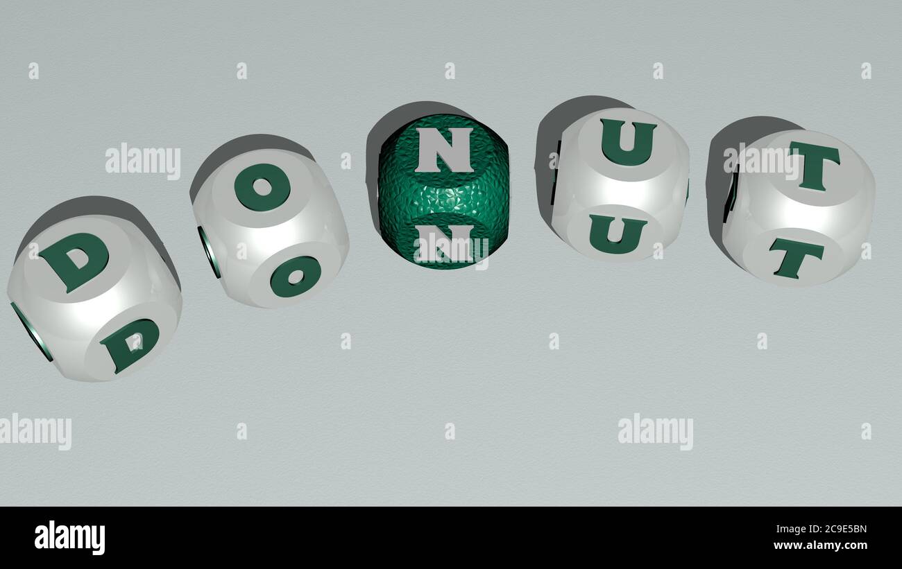 DONUT combined by dice letters and color crossing for the related ...