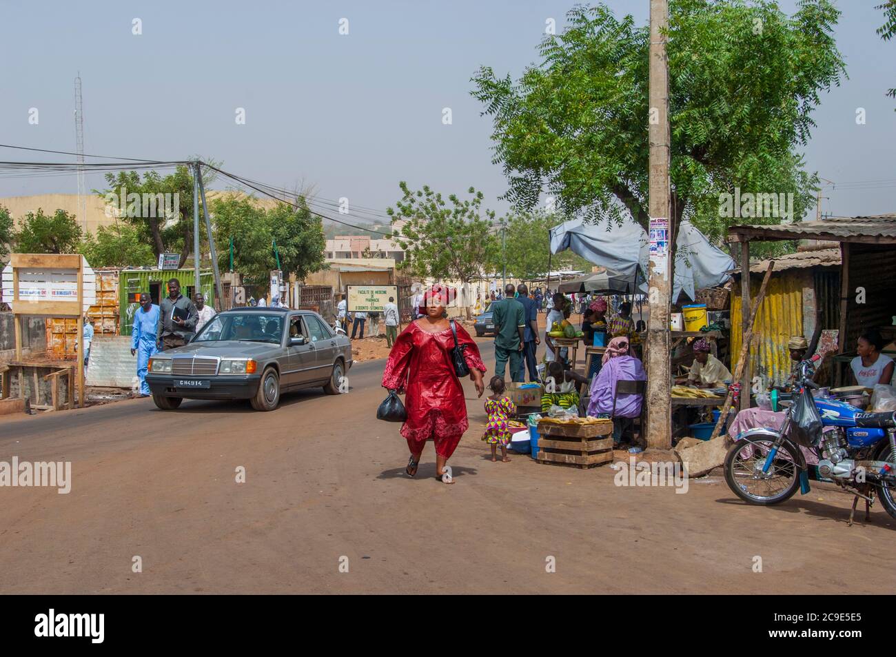 A small market in a street of Bamako, the capital and largest city of ...