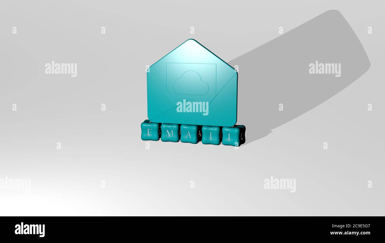 3D graphical image of EMAIL vertically along with text built by ...