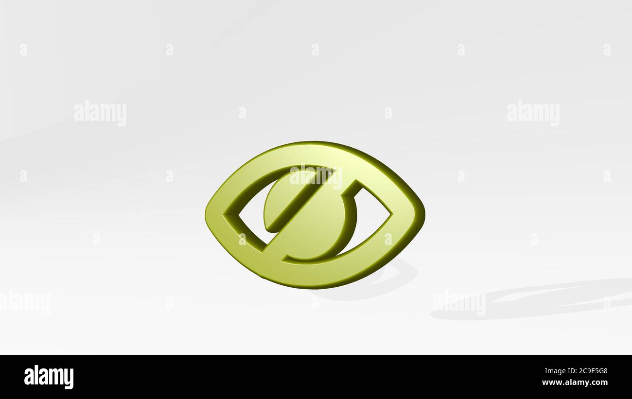 disability blind made by 3D illustration of a shiny metallic sculpture ...