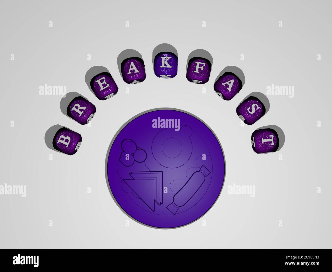 3D illustration of BREAKFAST graphics and text around the icon made by ...