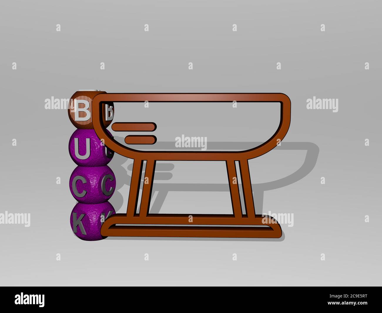 3D representation of buck with icon on the wall and text arranged by ...