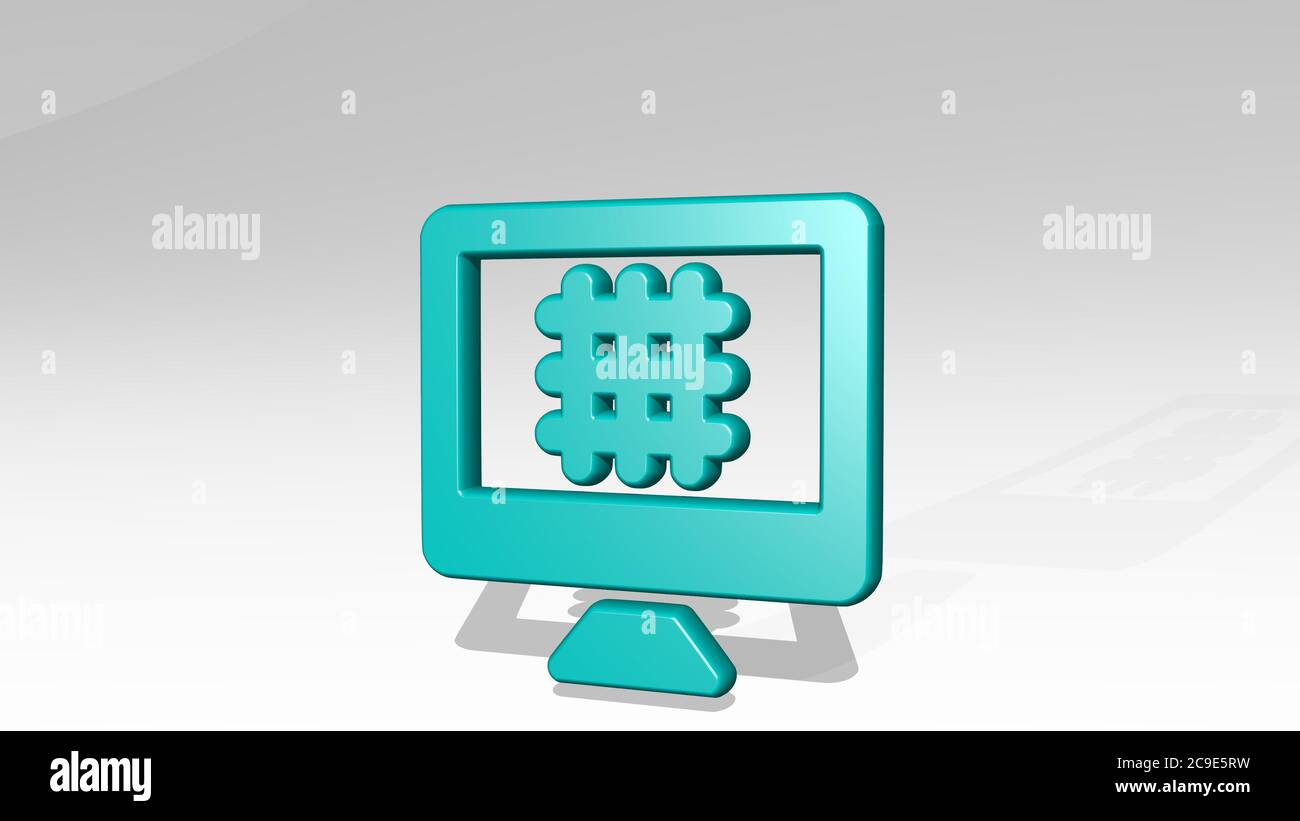 grid monitor from a perspective with the shadow. A thick sculpture made ...