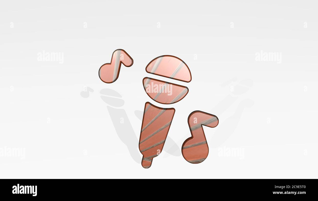 CONCERT SING casting shadow with two lights. 3D illustration of ...