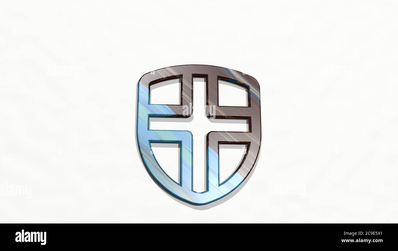 protection shield from a perspective on the wall. A thick sculpture ...