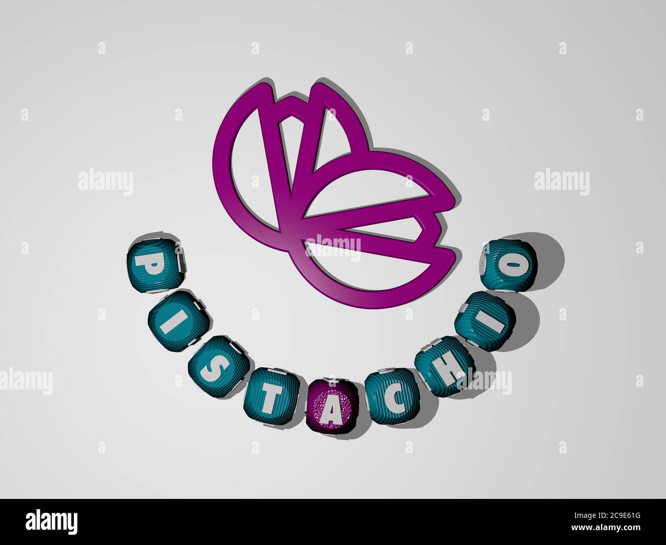 3D illustration of pistachio graphics and text around the icon made by ...