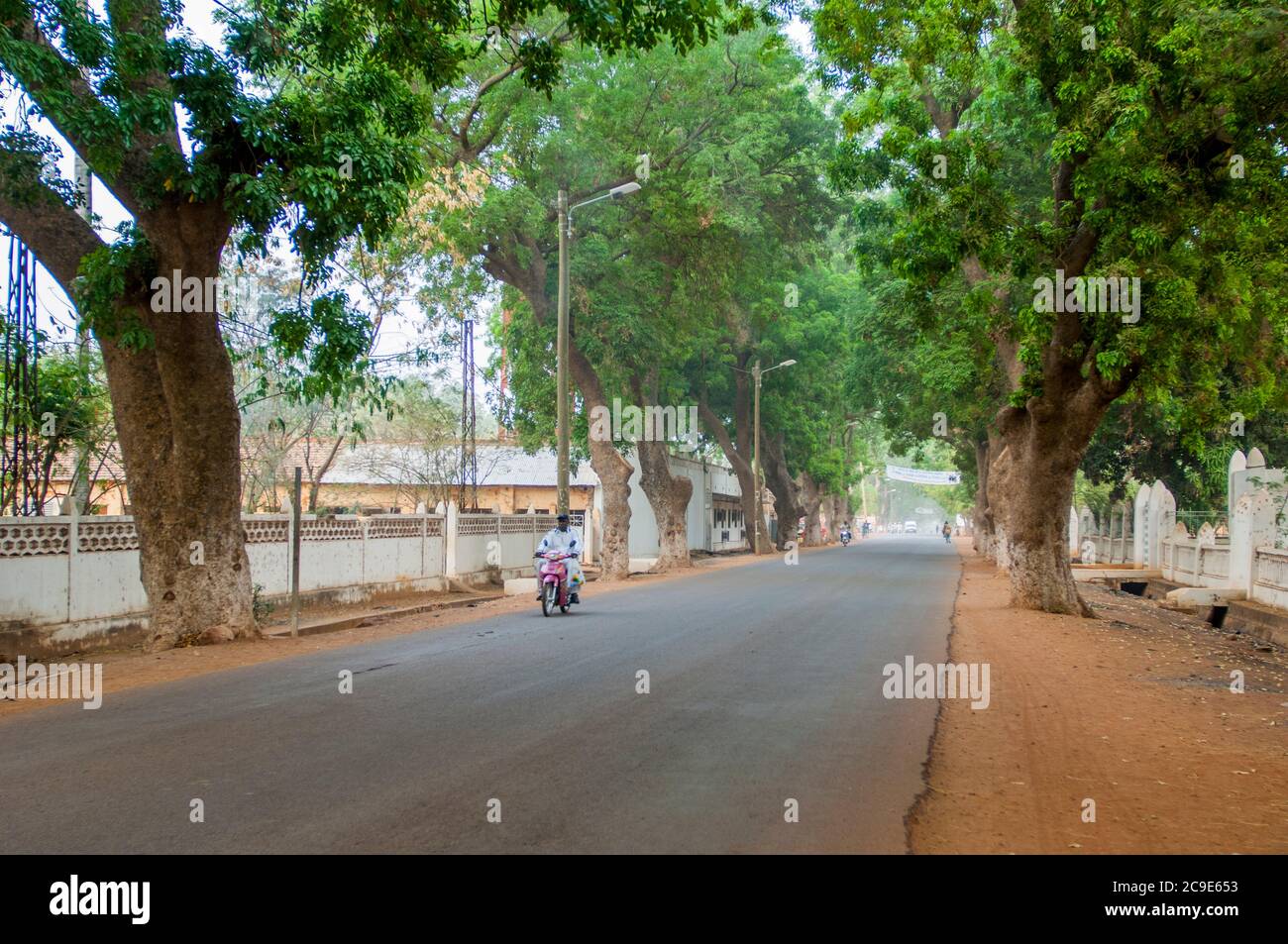 A street scene in Segou, a city in the center of Mali, West Africa ...