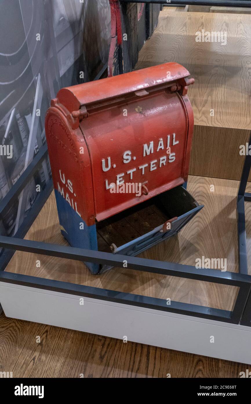 US mail box on display in the Carnegie Library in Edgartown ...