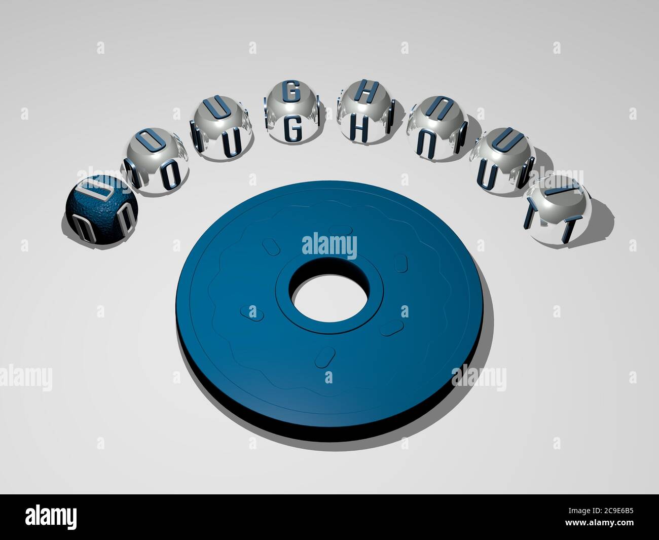 3D illustration of doughnut graphics and text around the icon made by ...