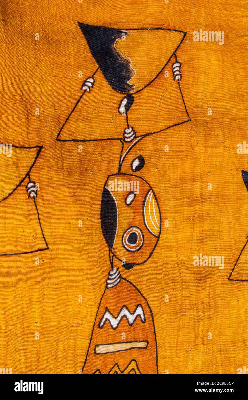 A modern design on traditional Bogolanfini or bogolan, a handmade ...