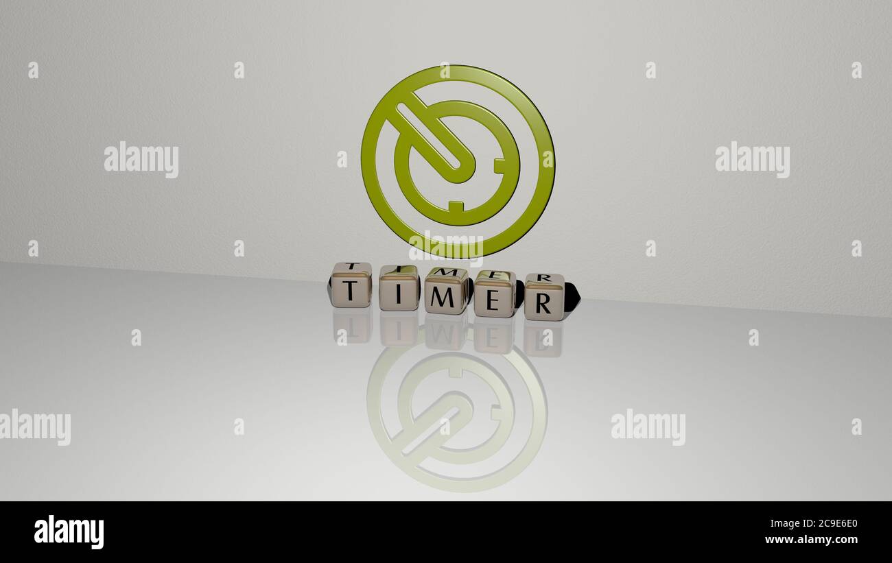 3D graphical image of TIMER vertically along with text built by ...