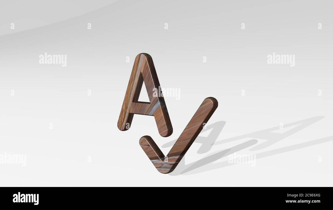 SPELLING CHECK made by 3D illustration of a shiny metallic sculpture ...