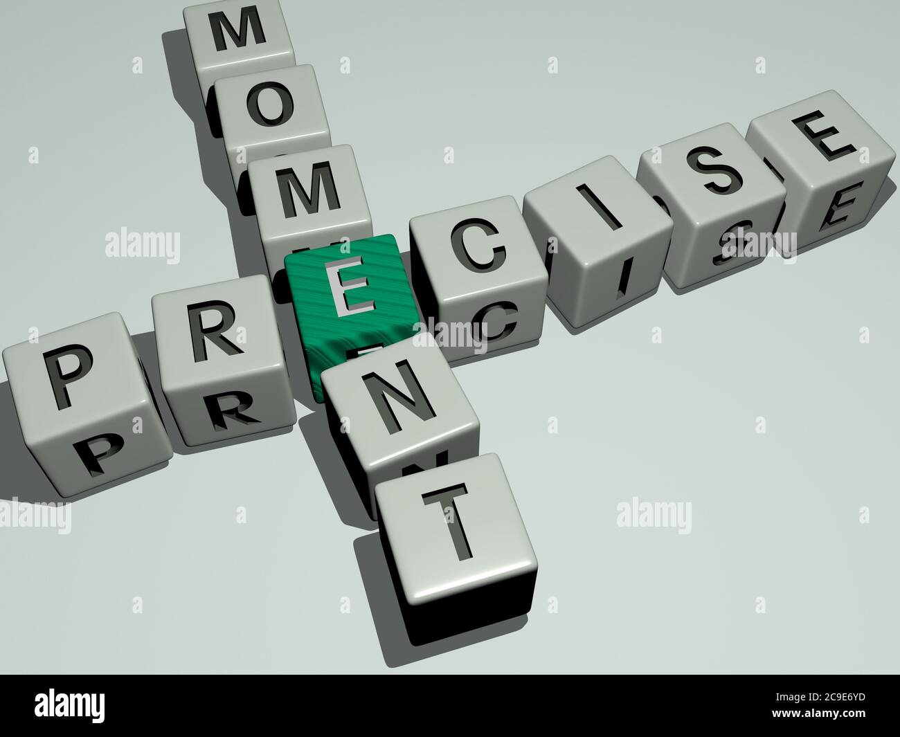 combination of precise moment built by cubic letters from the top ...