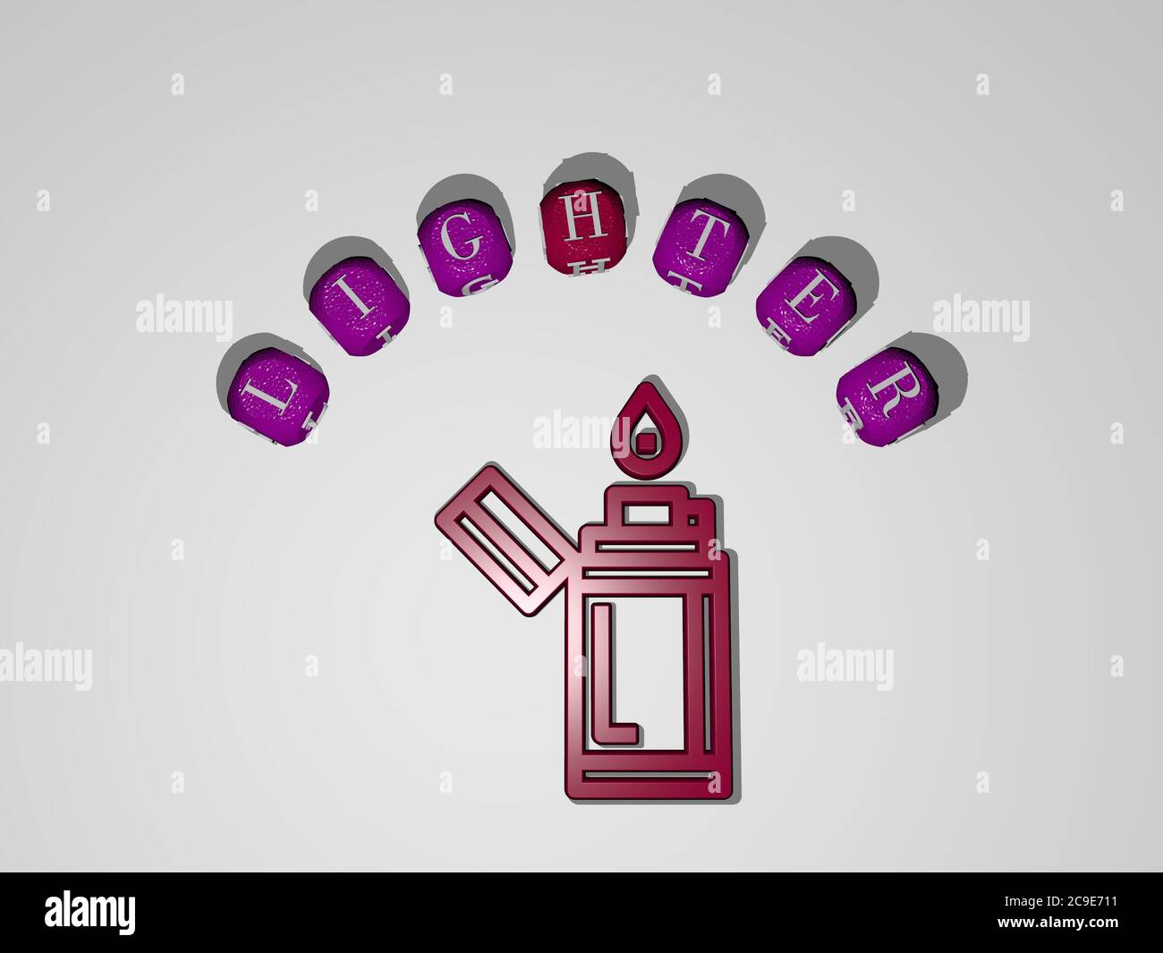 3D illustration of LIGHTER graphics and text around the icon made by ...