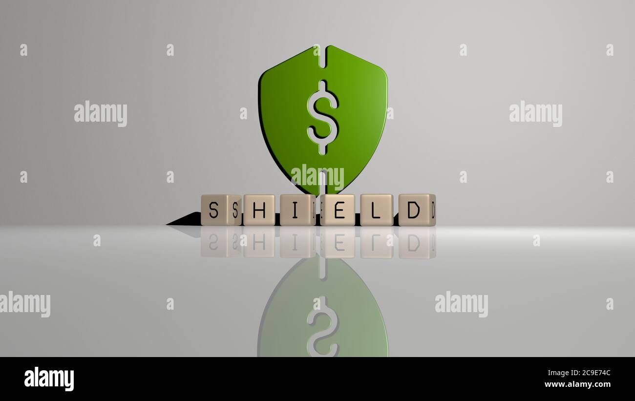 3D graphical image of SHIELD vertically along with text built by ...