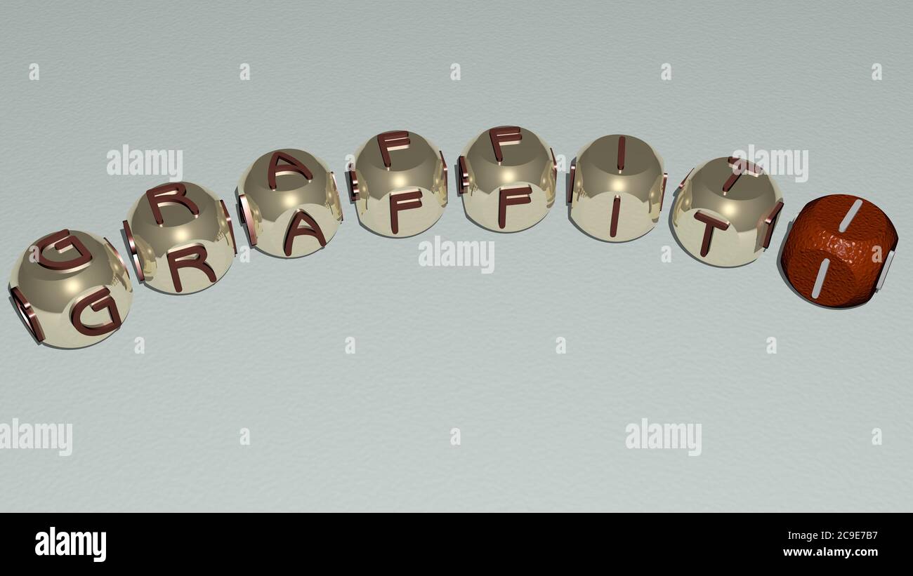 GRAFFITI combined by dice letters and color crossing for the related ...