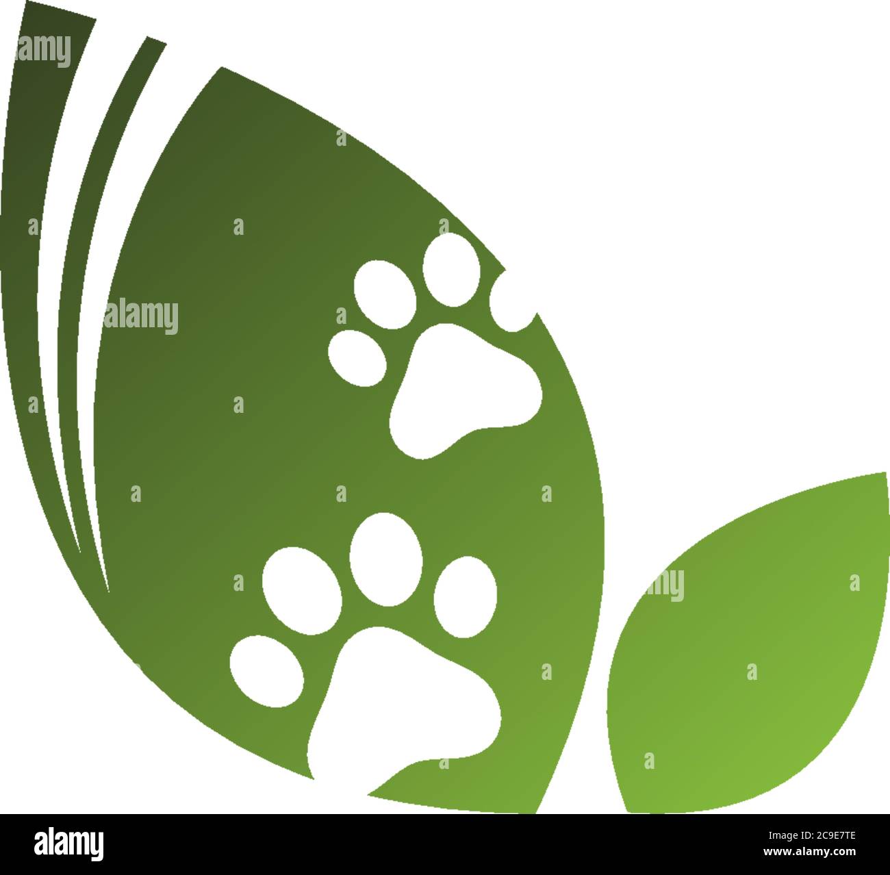 Dog footprint combine leaf logo design concept illustration Stock ...