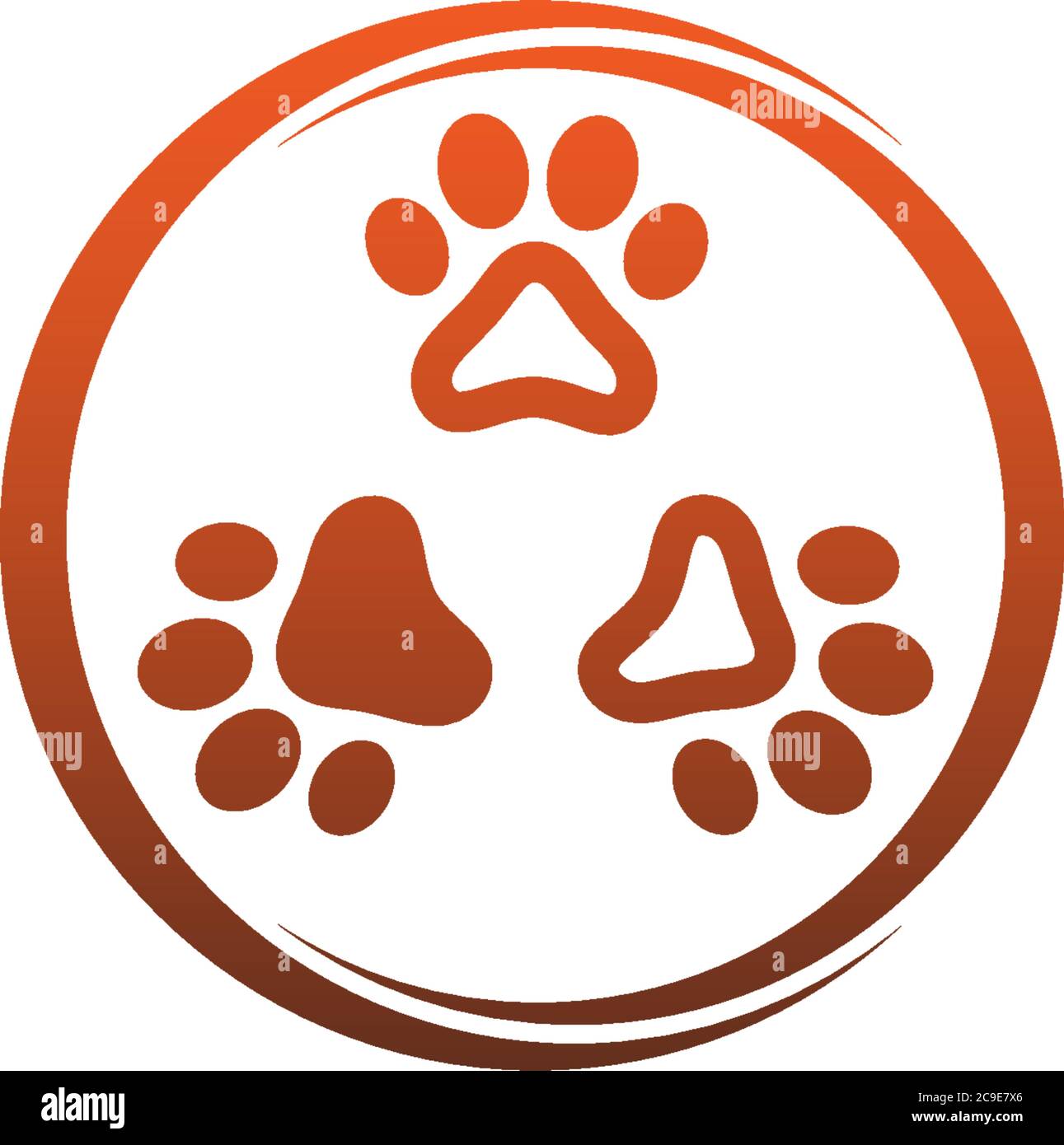 Dog footprint logo Community icon design concept illustration Stock ...