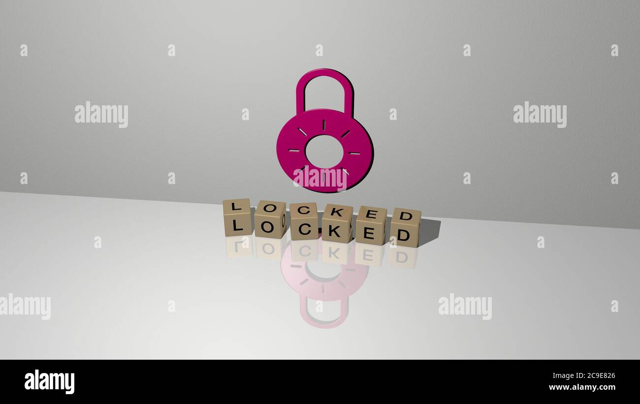 3D graphical image of locked vertically along with text built by ...