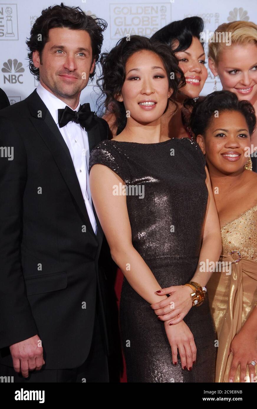 Patrick Dempsey and Sandra Oh at the 64th Annual Golden Globe Awards ...