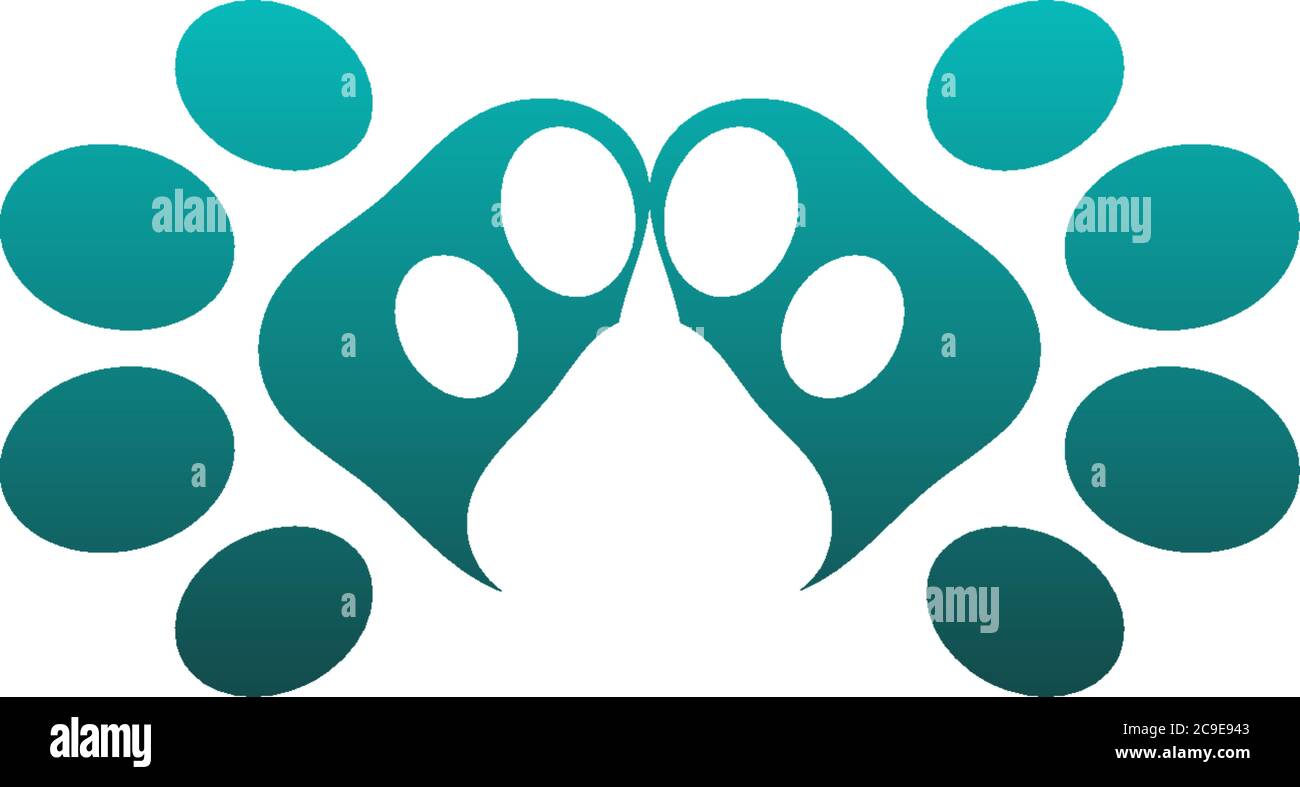 Dog footprint logo icon design concept illustration Stock Vector Image ...