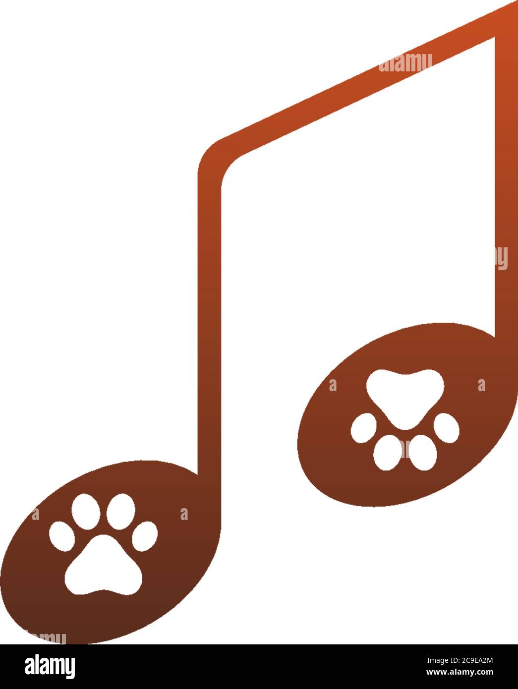 Dog footprint with tone music logo icon design concept illustration ...