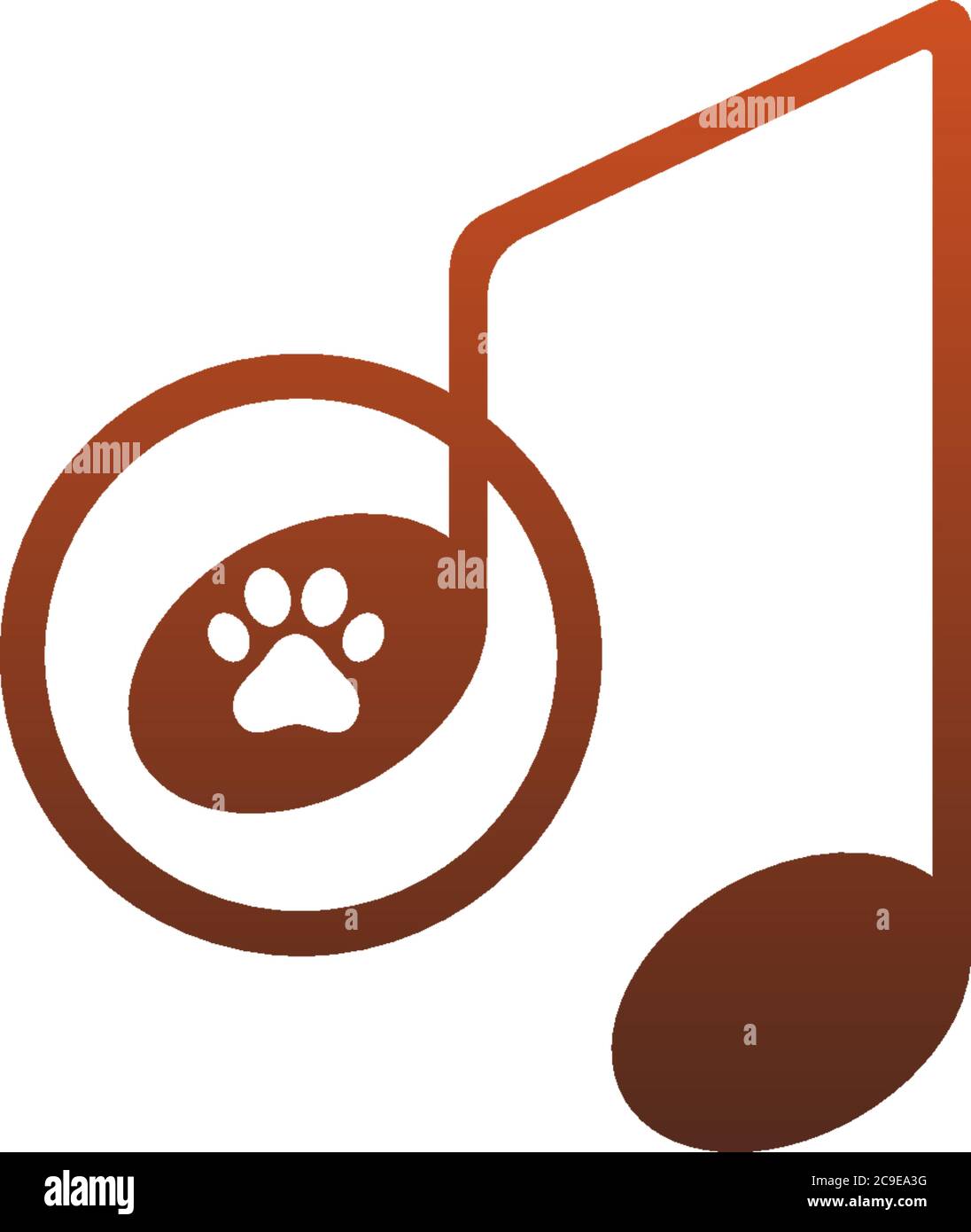 Dog footprint with tone music logo icon design concept illustration ...