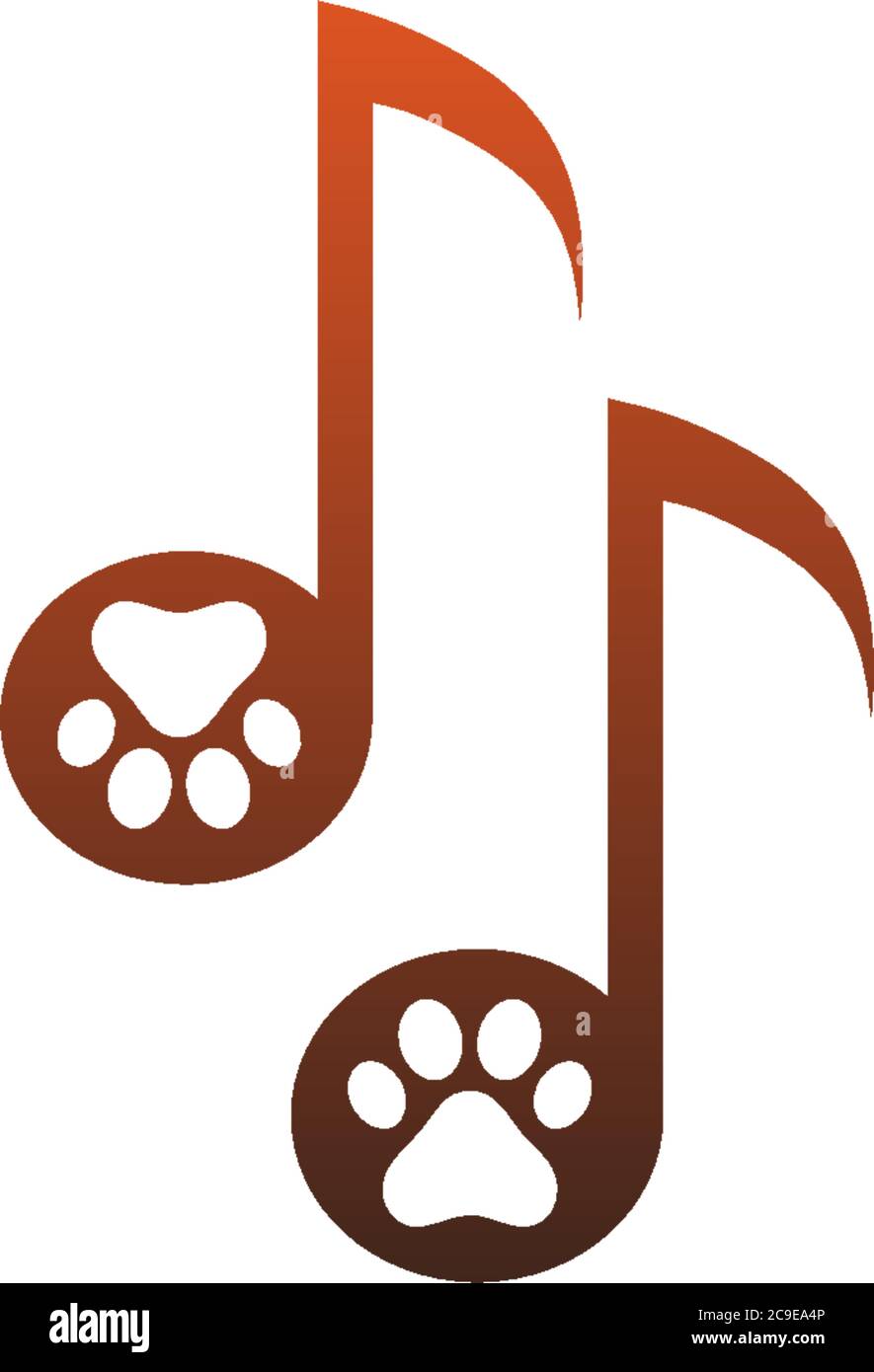 Dog footprint with tone music logo icon design concept illustration ...