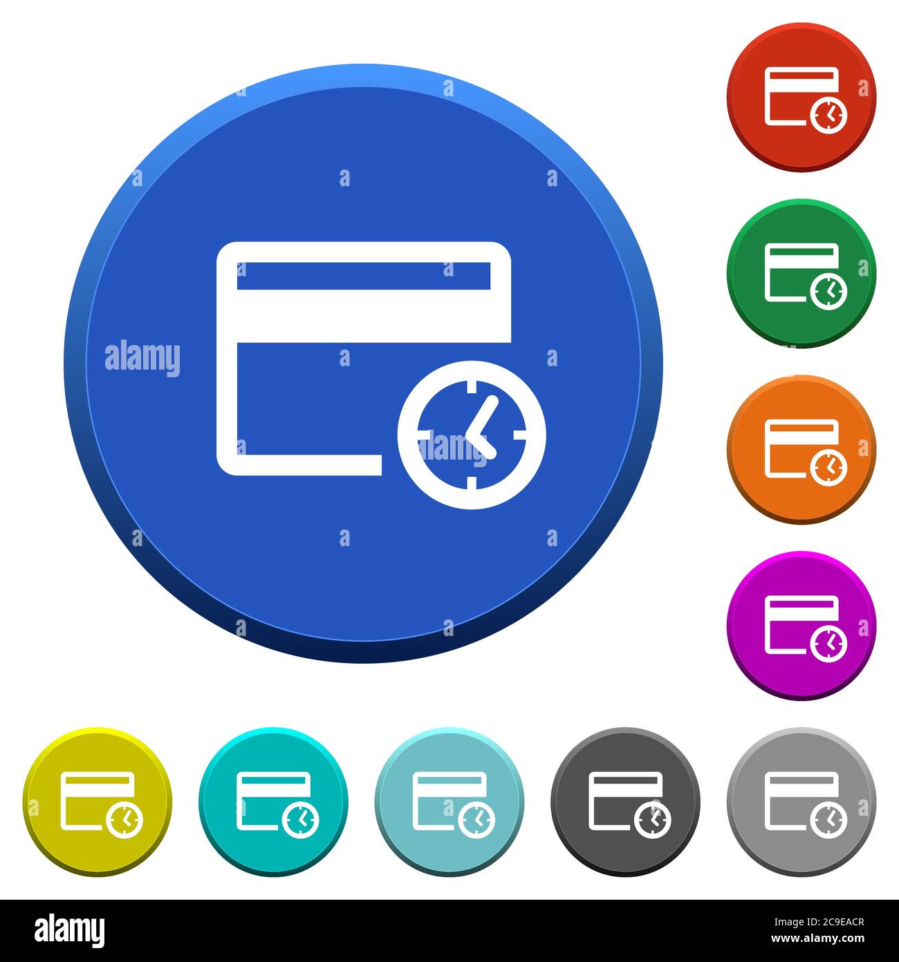 Credit card transaction history round color beveled buttons with smooth ...