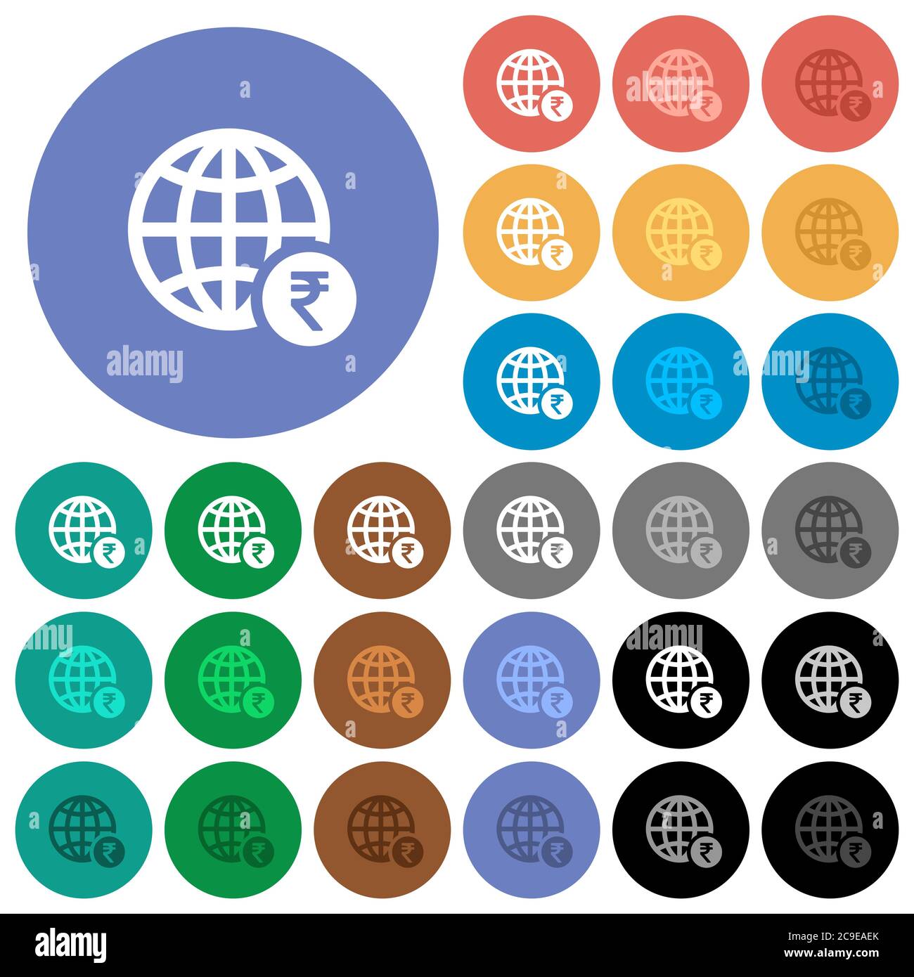 Online Rupee payment multi colored flat icons on round backgrounds ...