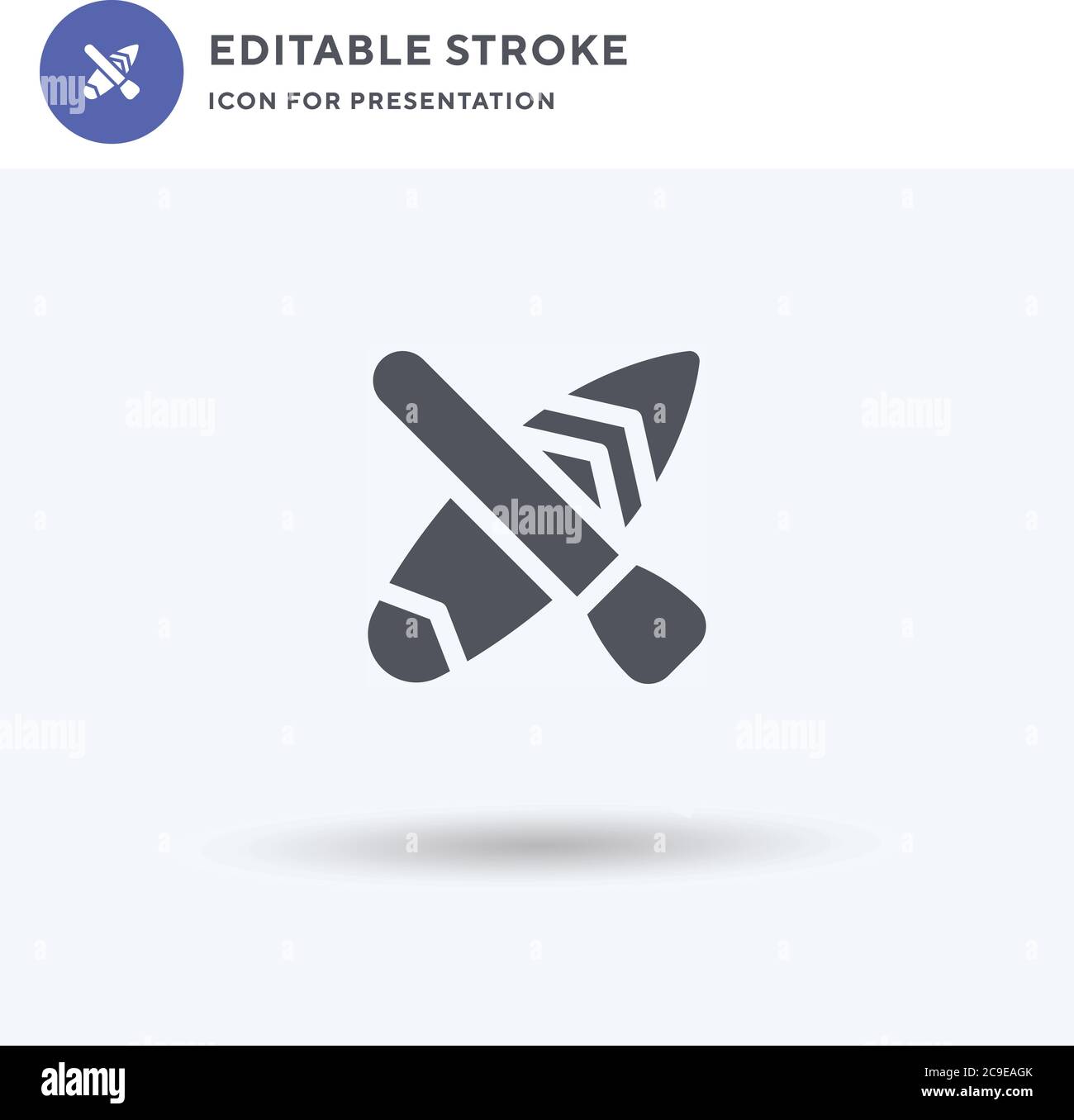 Paddle icon vector, filled flat sign, solid pictogram isolated on white ...